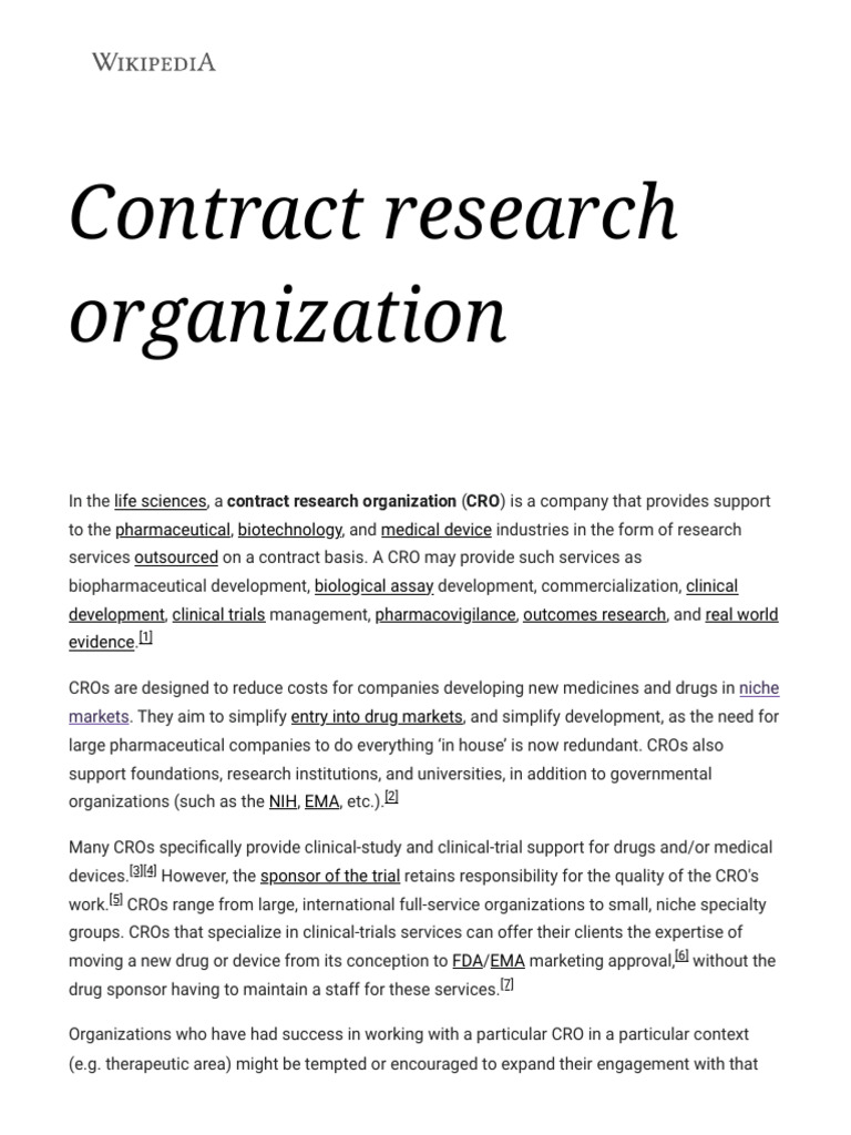 Contract Research Organization | PDF | Medicinal Chemistry | Pharmaceutical Industry