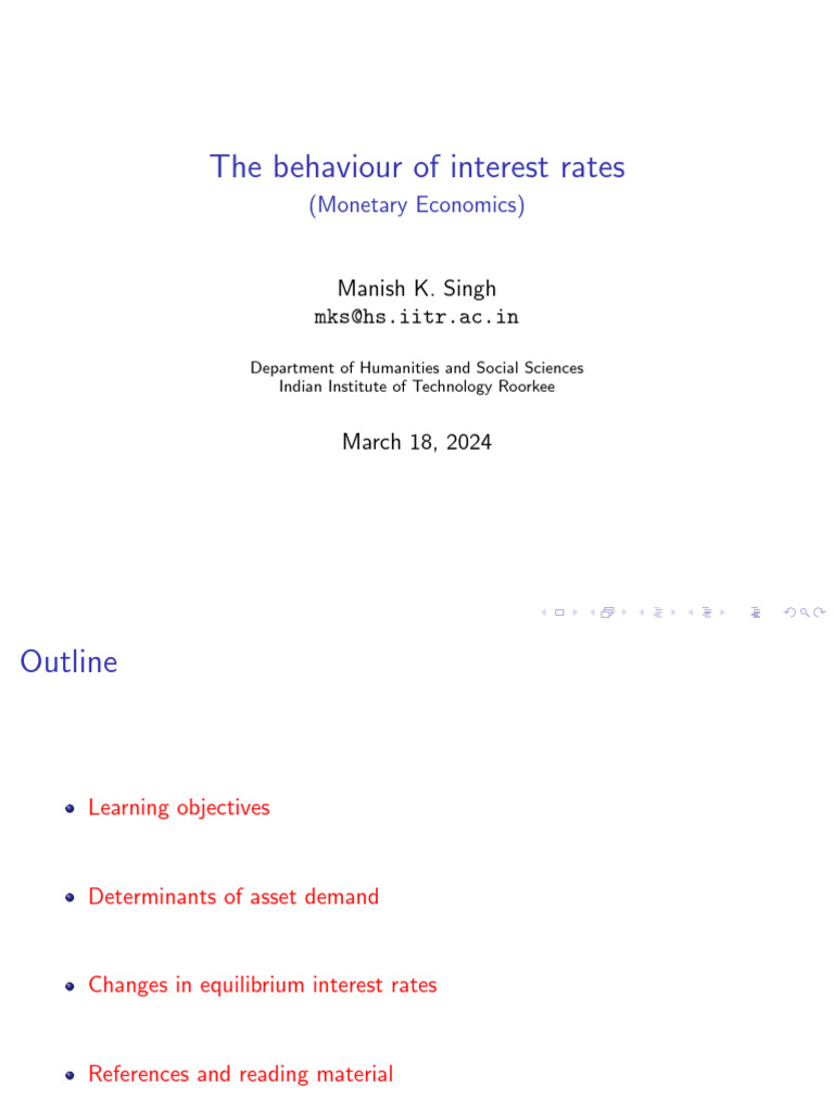 Understanding Interest Rates Dynamics | PDF | Interest | Demand For Money