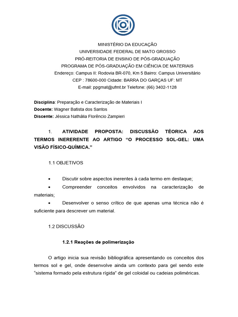 Atividade de Discução Teorica | PDF | Força intermolecular | Ligação ...