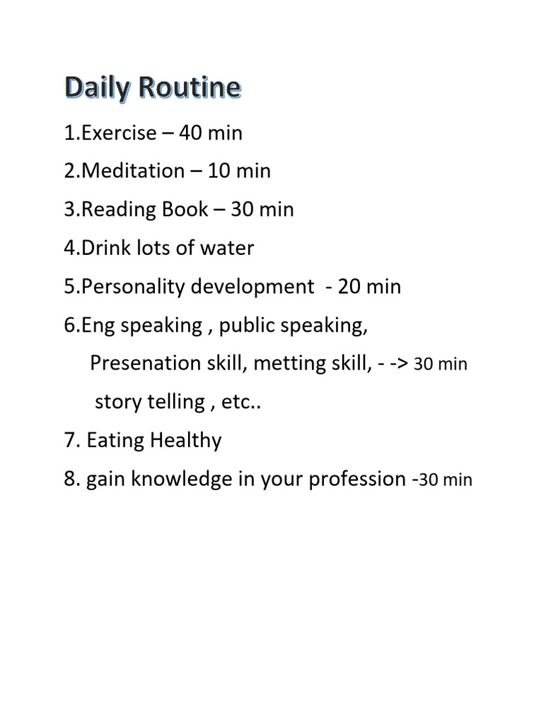 Daily Routine | PDF