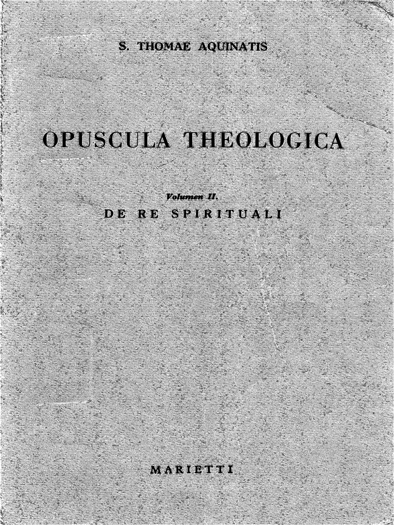 Marietti, Opuscula Theologica 2 | PDF