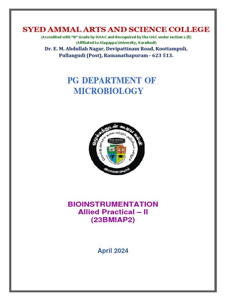 Bioinstrumentation Biotechnology | PDF