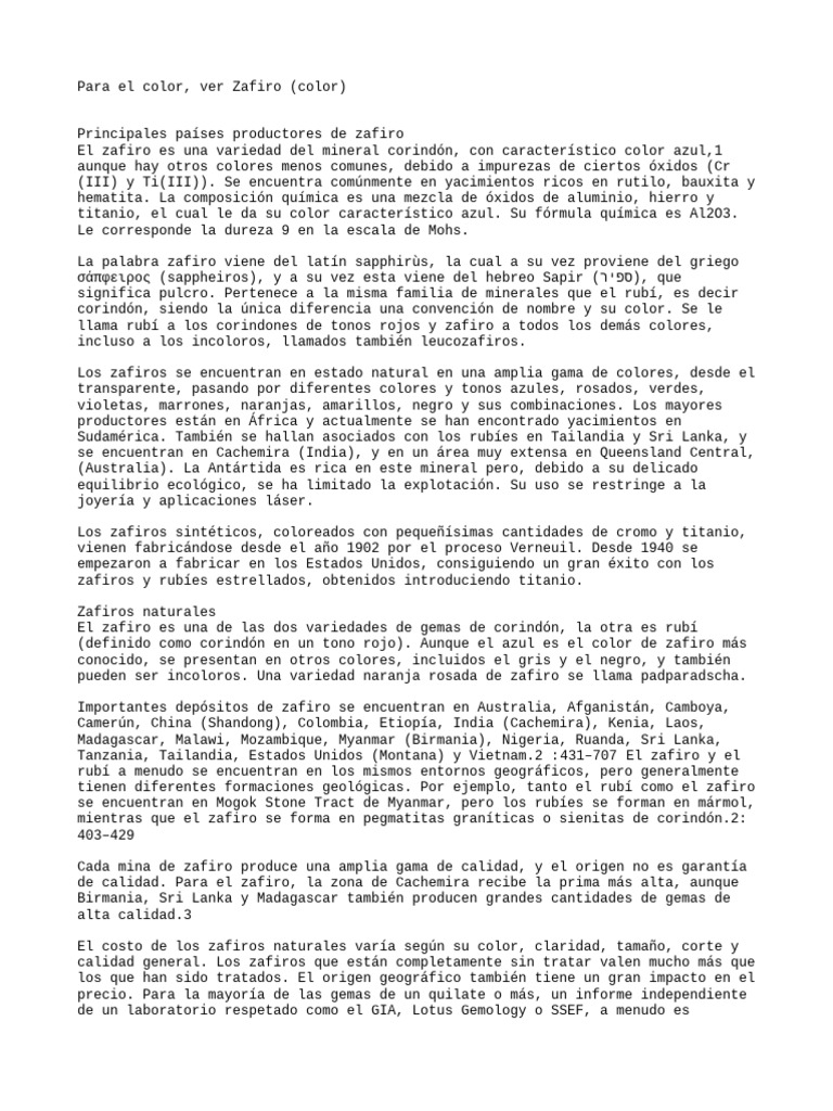 Zafiro | Descargar gratis PDF | Minerales | Mineralogía