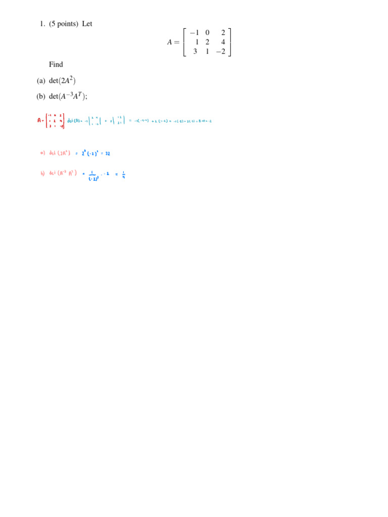 Math 140 Practice 2 (Final Exam) | PDF | Eigenvalues And Eigenvectors ...