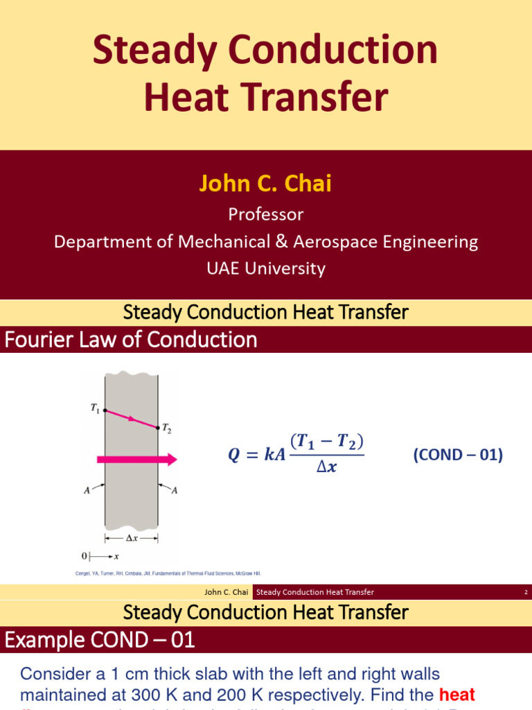 10 Steady Conduction | PDF | Thermal Conduction | Electrical Resistivity And Conductivity