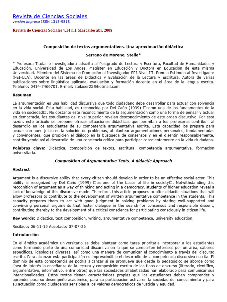 Composición de Textos Argumentativos - Una Aproximación Didáctica | PDF | Aprendizaje | Teoría ...