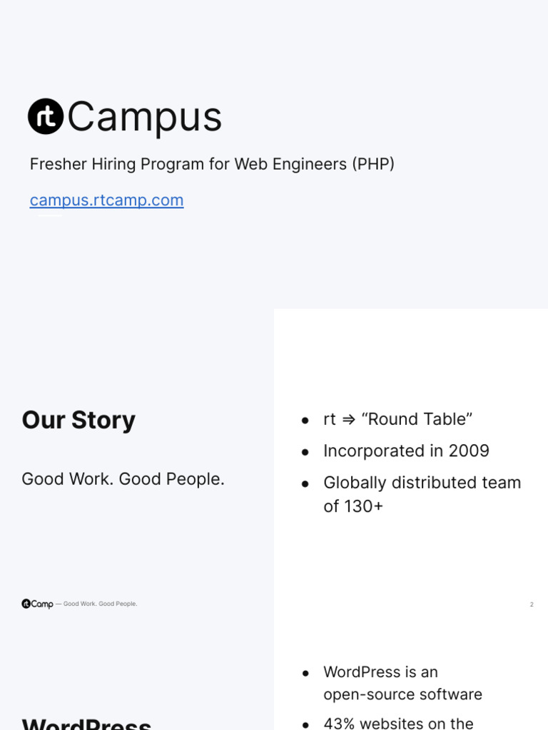 Rtcamp Campus Slide Deck 2023-2024 | Download Free PDF | Word Press | Computing