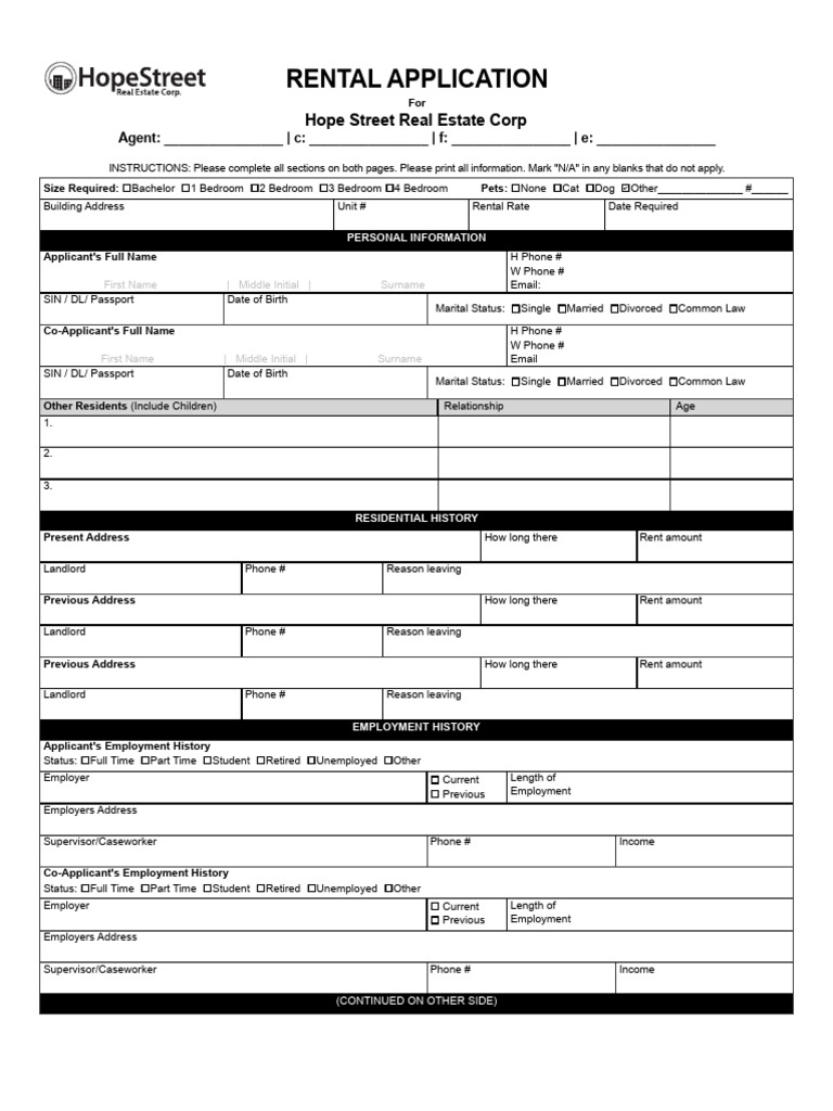 New Tenant Application | PDF | Leasehold Estate | Landlord