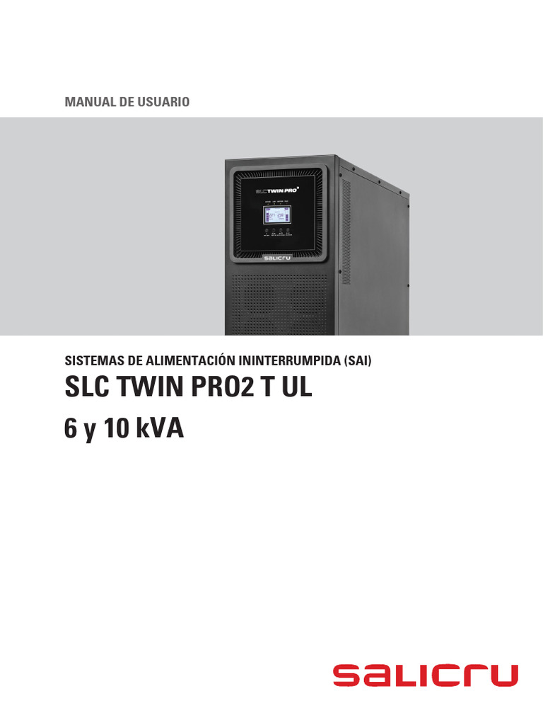 Manual de UPS SALICRU Slc6000twin | PDF | Transformador | Relé
