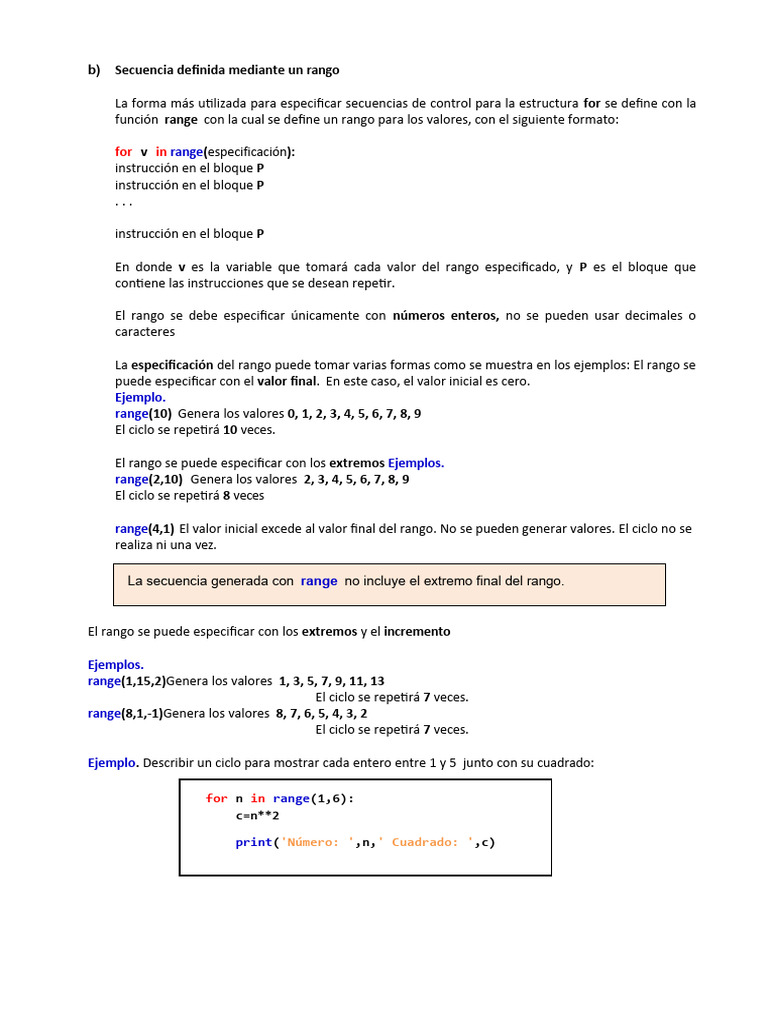 2024-01-16 - Ciclo For | PDF | Teoría de probabilidad | Python (lenguaje de programación)