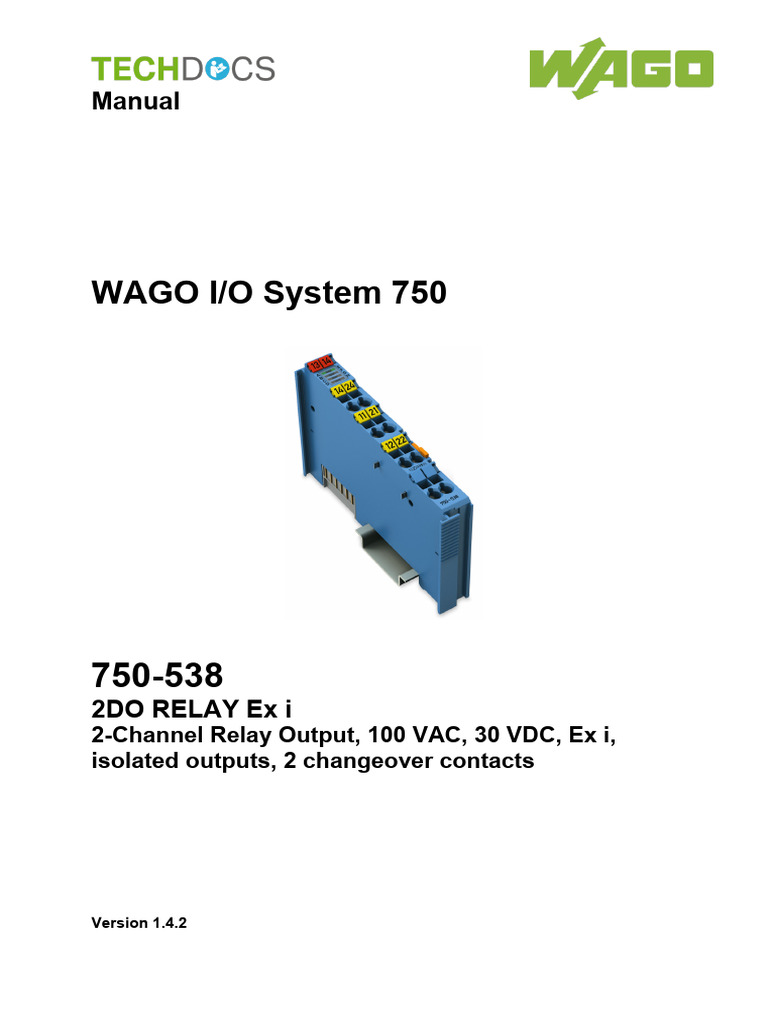 WAGO I/O System 750: Manual | PDF | Relay | Programmable Logic Controller