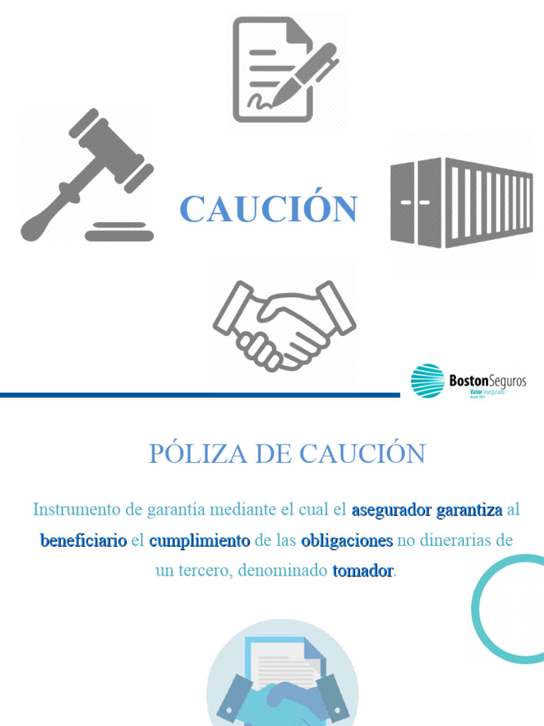 CAUCION - Curso - 2024 | PDF | Póliza de seguros | Seguro