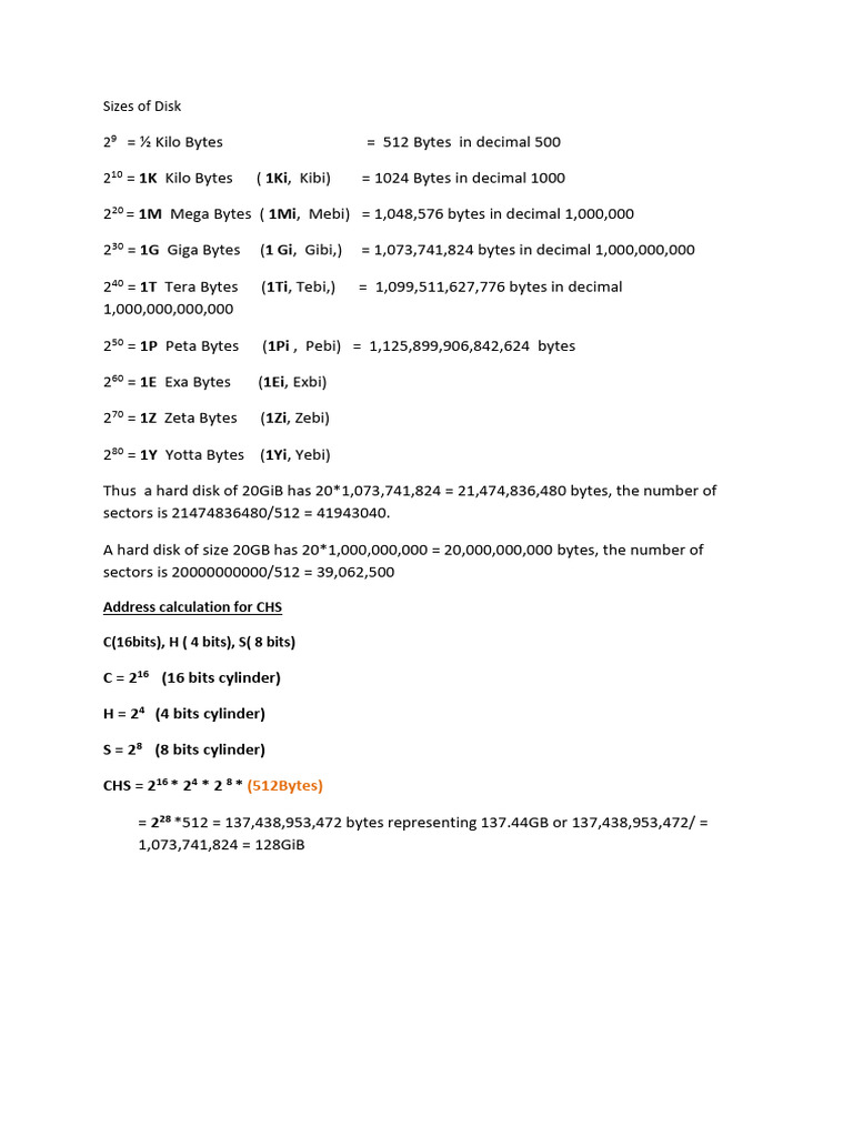 CHS Address Calculation | PDF