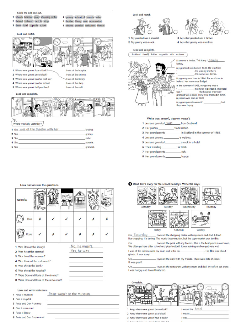 OD3 Was-Were Unit 4 | PDF