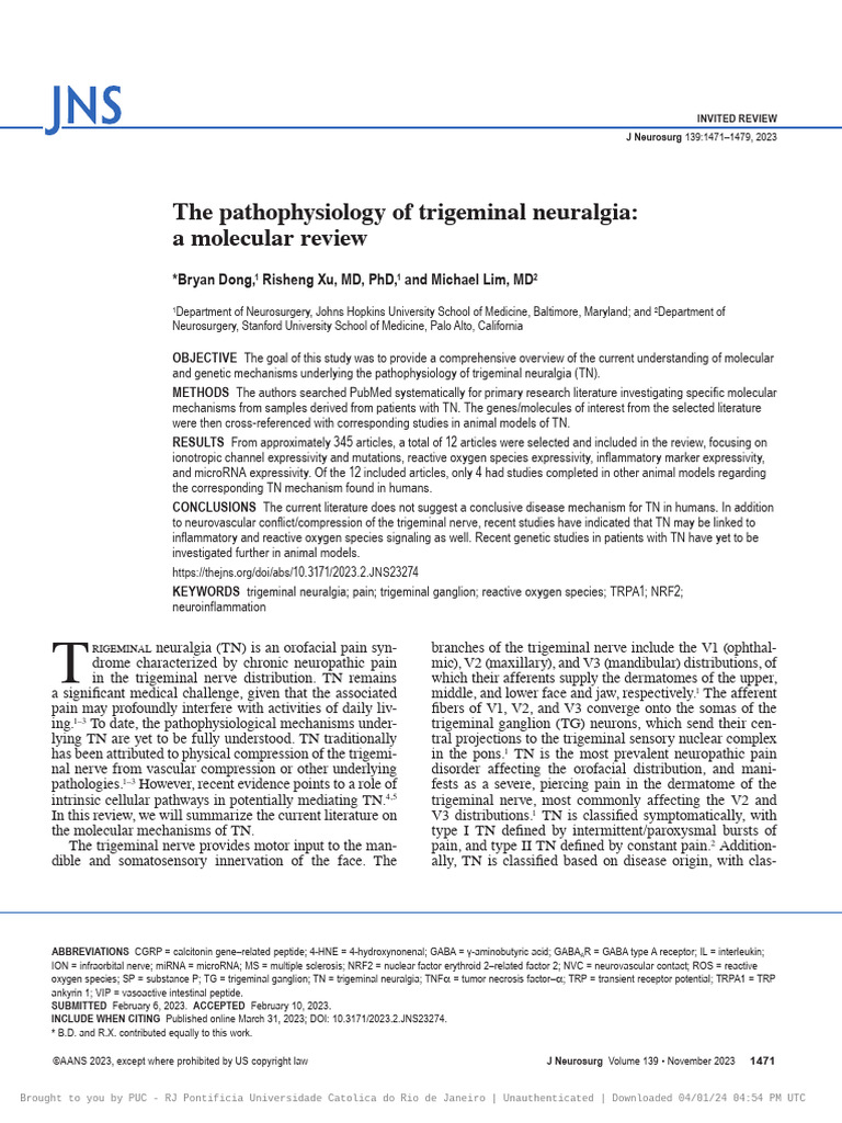 J Neurosurg Article p1471 | PDF | Signal Transduction | Multiple Sclerosis