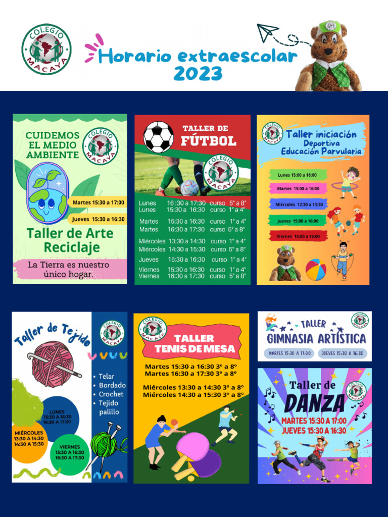 Horario Extraescolar Al 02 Agosto 2023 1 | PDF