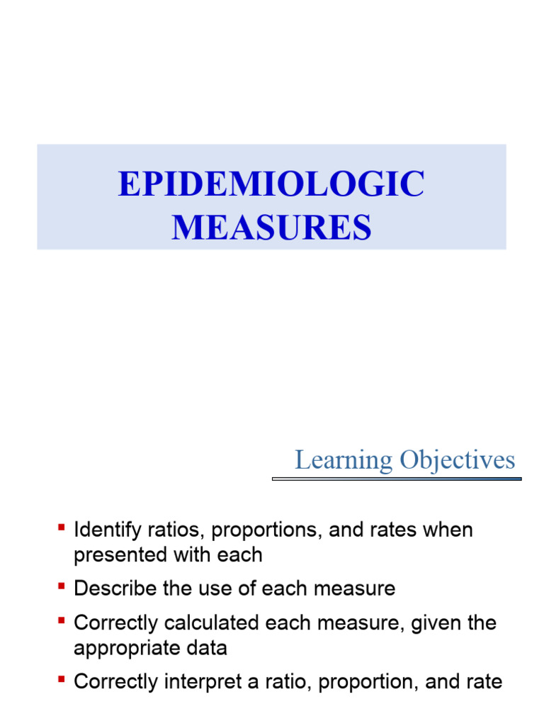 Epi - Epidemiologic Measures | Download Free PDF | Epidemiology | Census