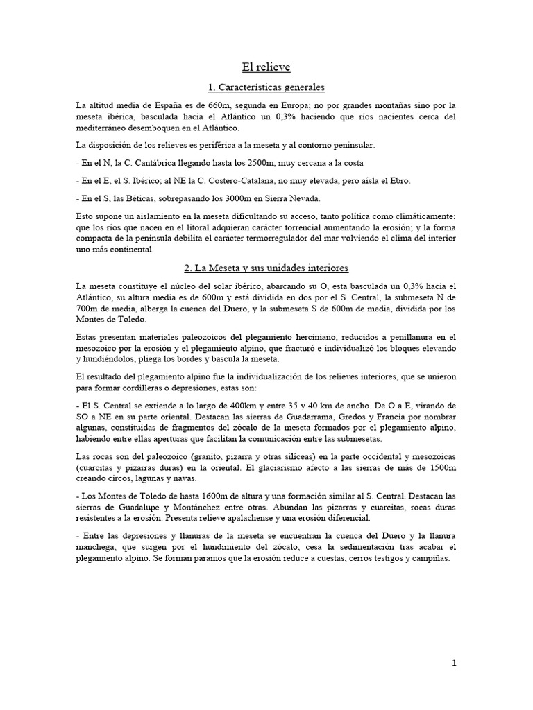 Tema 2 Relieve | PDF | Ciencias de la Tierra | Geología