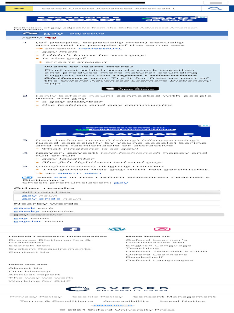 Gay Adjective - Definition, Pictures, Pronunciation and Usage Notes ...