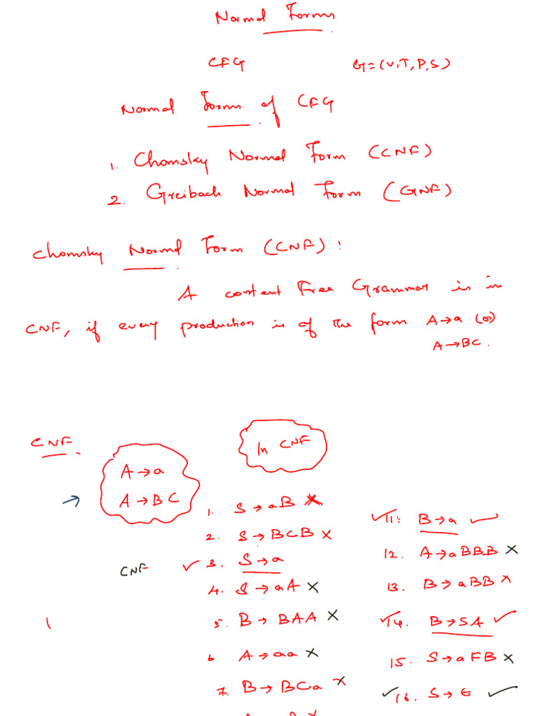 Chomsky Normal Form (CNF) | PDF