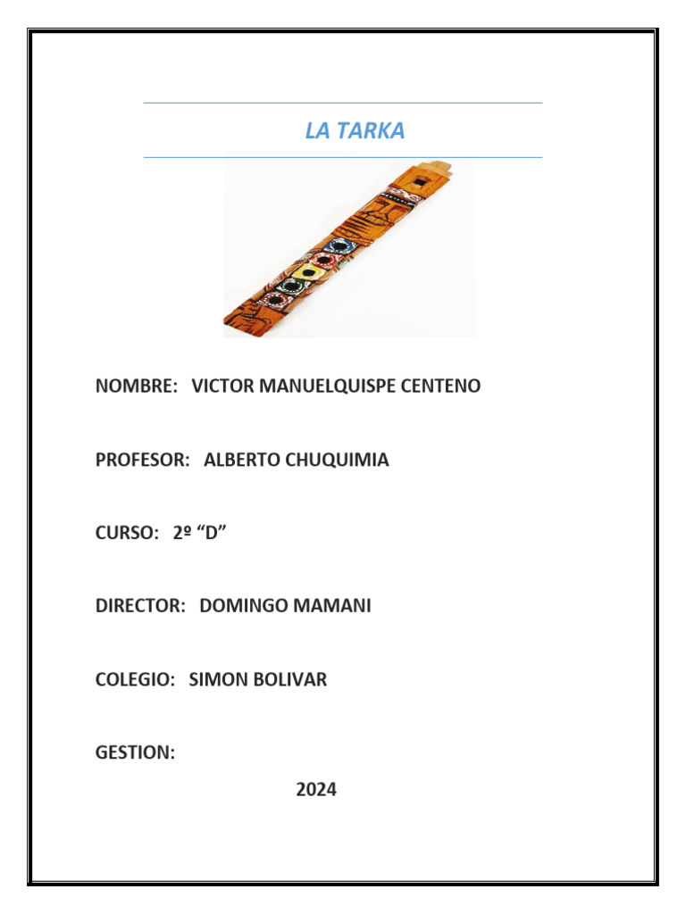 La Tarka Victor Quispe | PDF | Instrumentos musicales | Instrumentos de ...