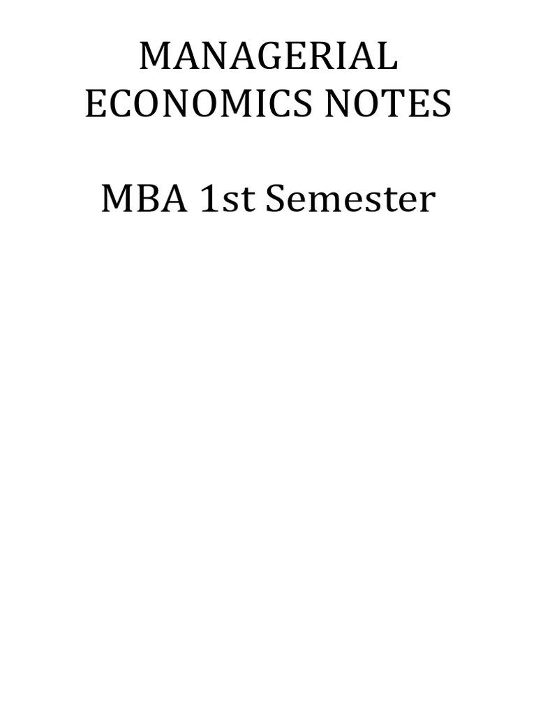 MBA 1st Sem Managerial Economics Notes | PDF | Economies Of Scale ...