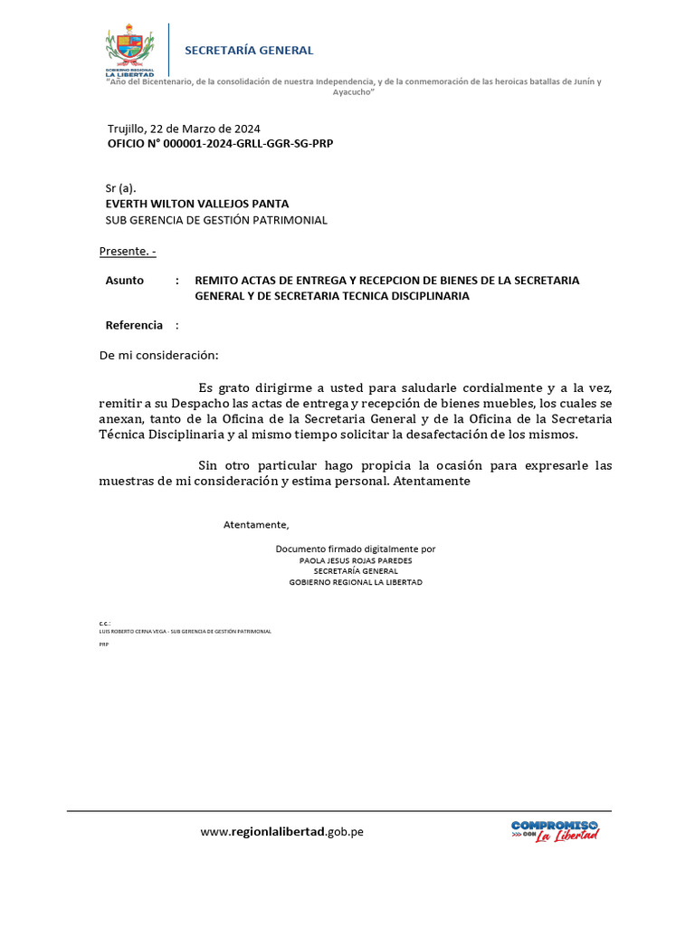 Oficio R21 2024 GGR SG PRP | PDF