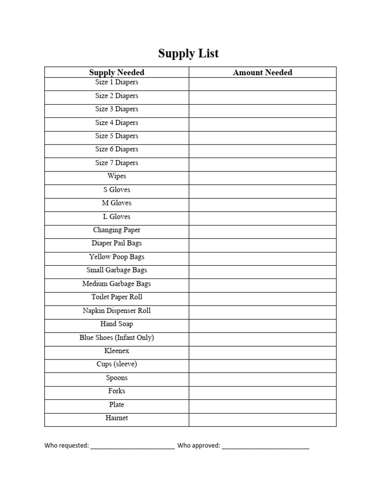 Classroom Supply List | PDF