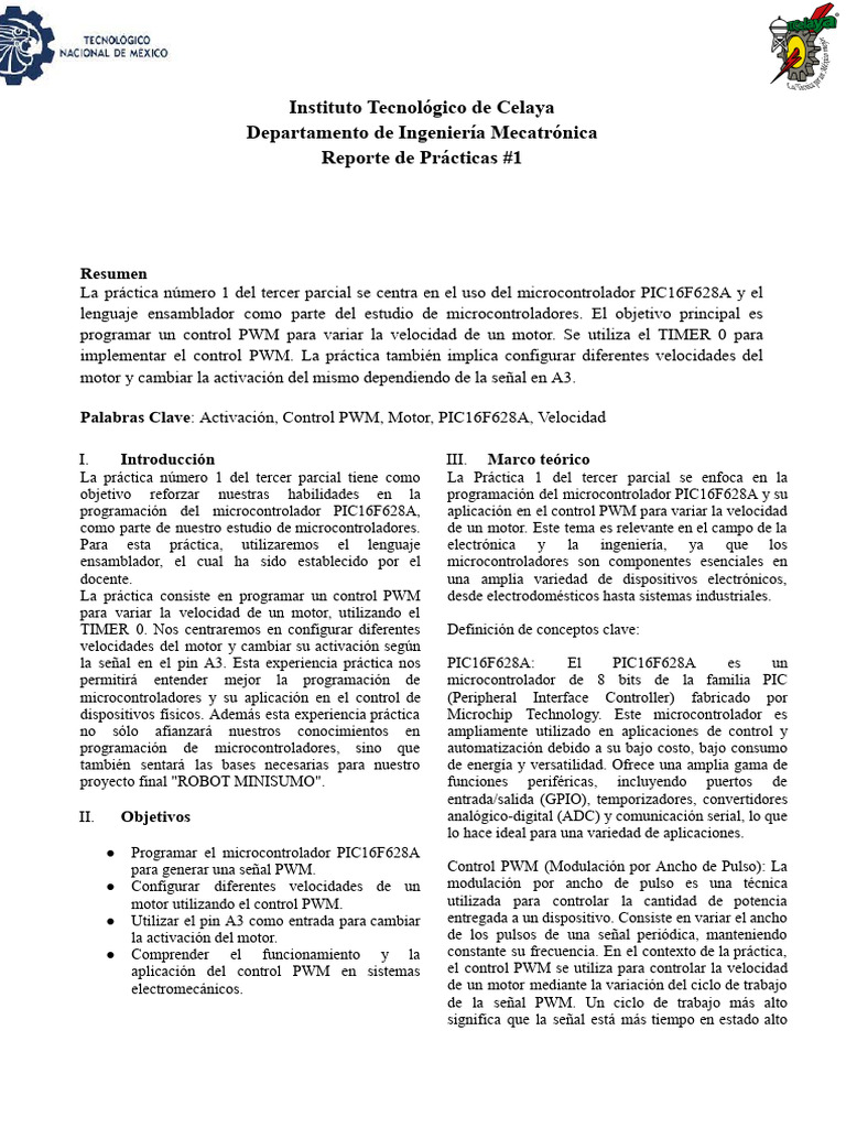 MICRO - Reporte de Prácticas #1. | PDF | Microcontrolador | Ingenieria Eléctrica
