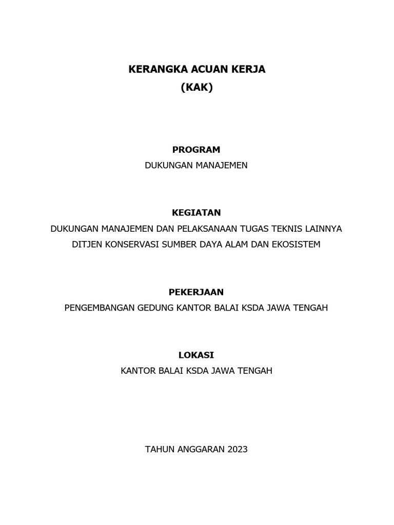 KAK Pengembangan Gedung Kantor OK | PDF | Seni | Teknologi & Rekayasa