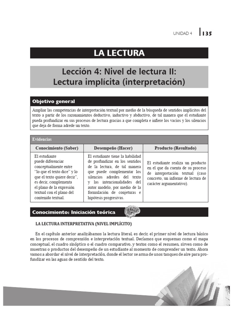 Lectura Implícita | PDF | Razonamiento inductivo | Razonamiento deductivo