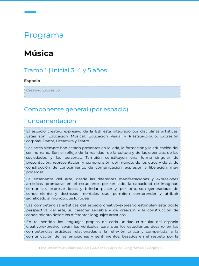 Música - Tramo 1 - v2 | PDF | Evaluación | Enseñando