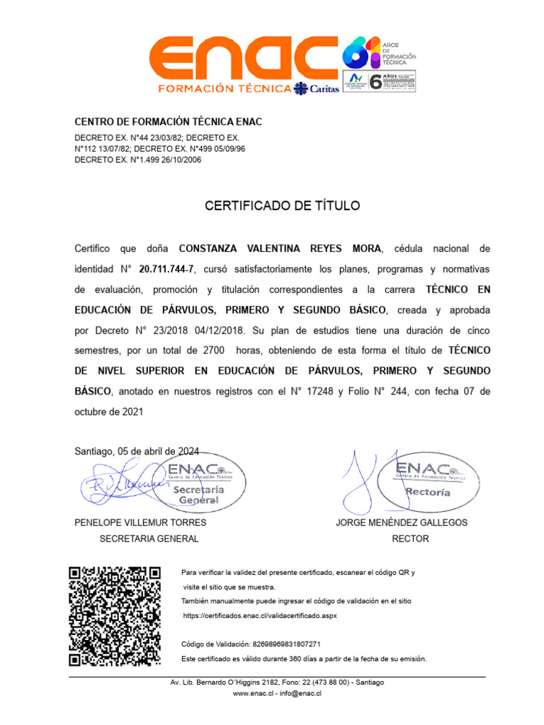 Cert. Titulo 2024 | PDF