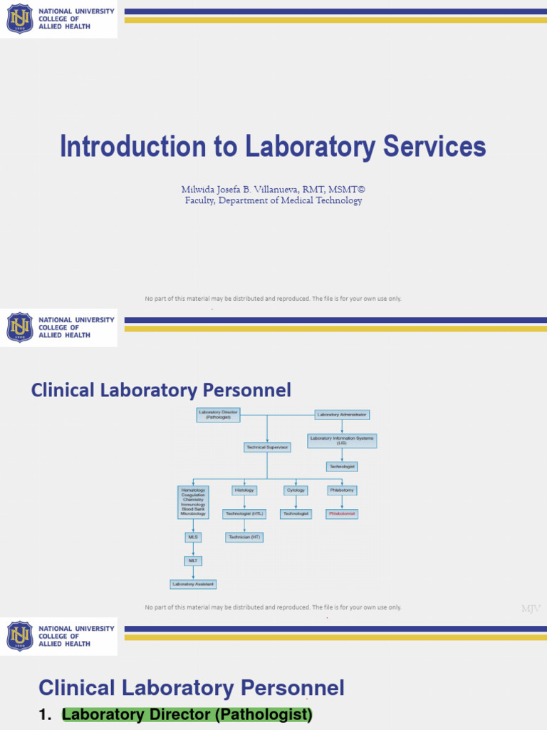 Overview of Laboratory Personnel Roles | PDF | Pathology | Medical ...