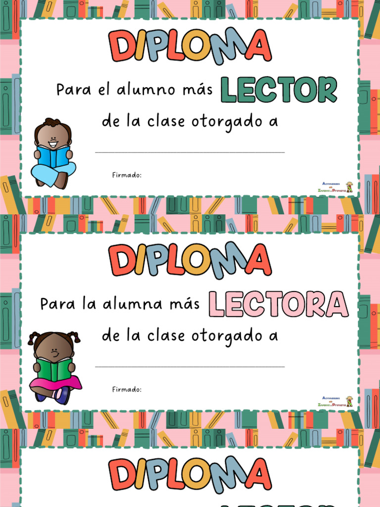 Diplomas Mas Lector Lectora | PDF