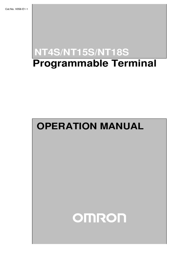 Programmable Terminal: NT4S/NT15S/NT18S | PDF | Computer Terminal ...