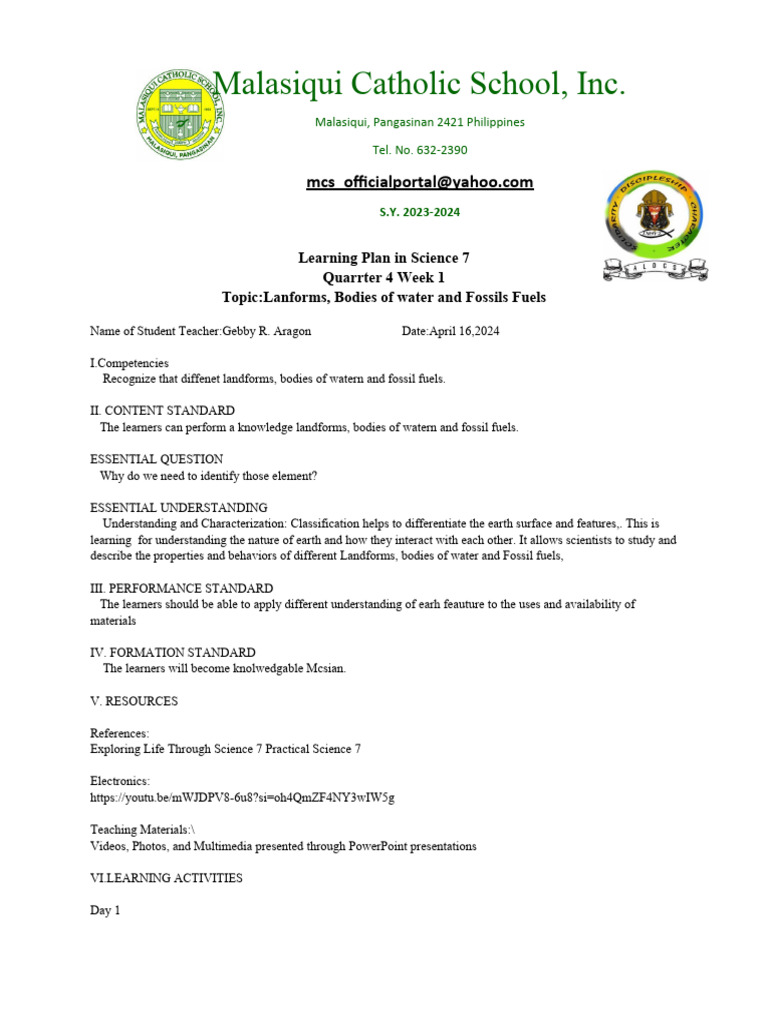 Plan Pdf Learning Teachers
