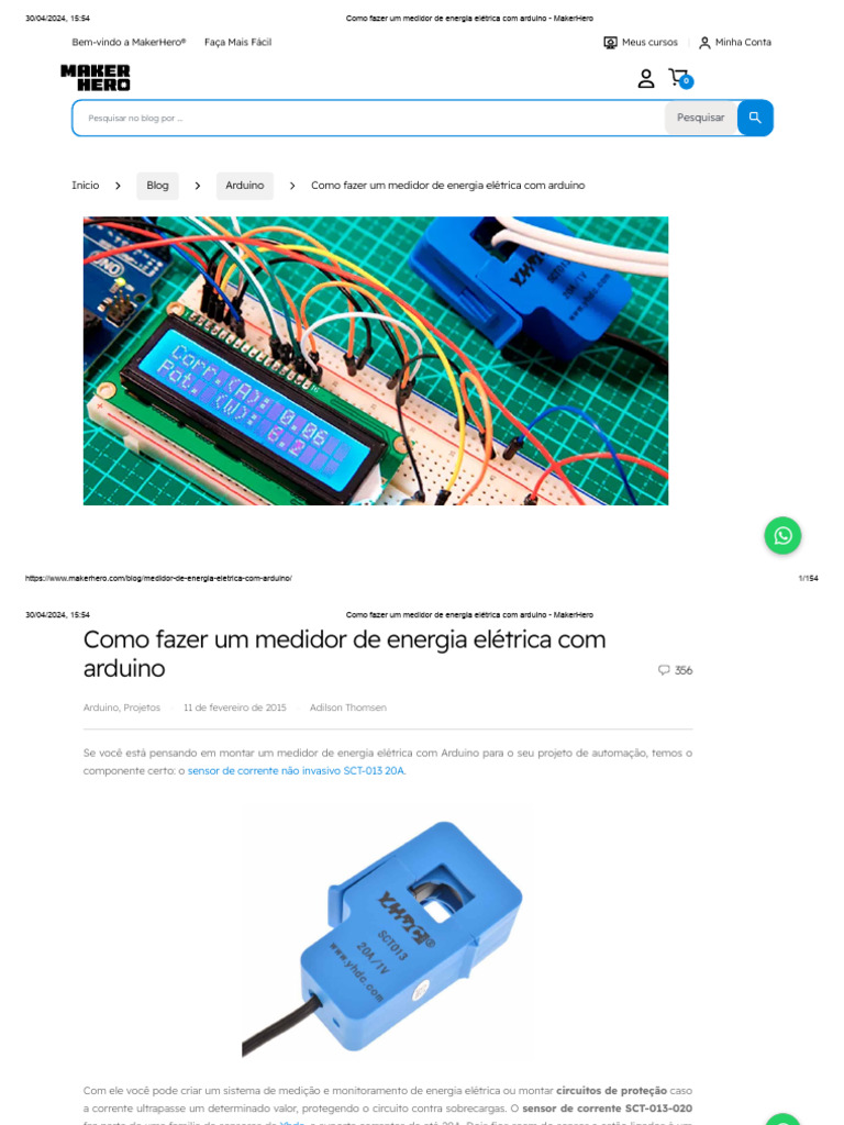 Como Fazer Um Medidor de Energia Elétrica Com Arduino - MakerHero | PDF | Arduino | Energia elétrica