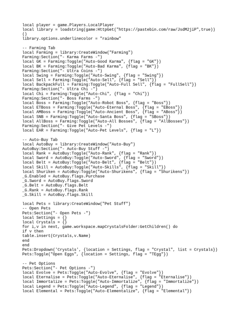 Ninja Legends Script | PDF