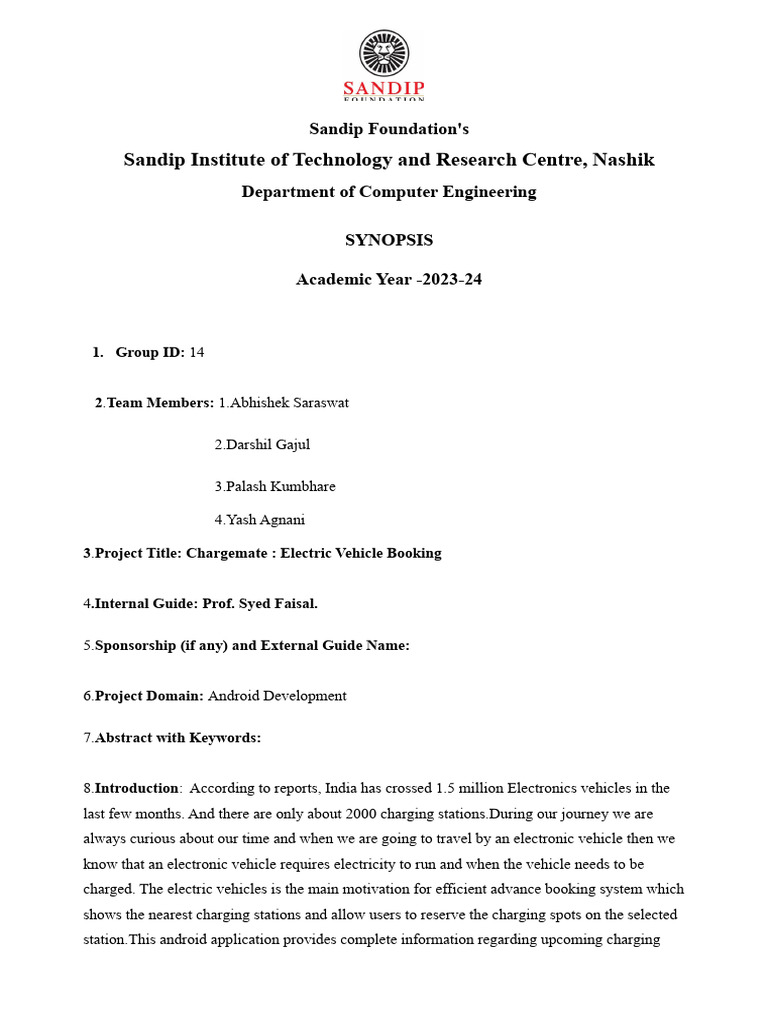 Project Synopsis Format 2023-24 | PDF Project Synopsis Format 2023-24 | PDF