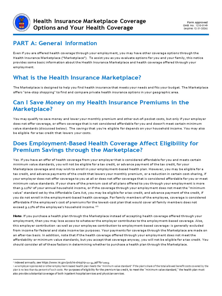 Marketplace Exchange Notice - Retail | PDF | Health Insurance ...