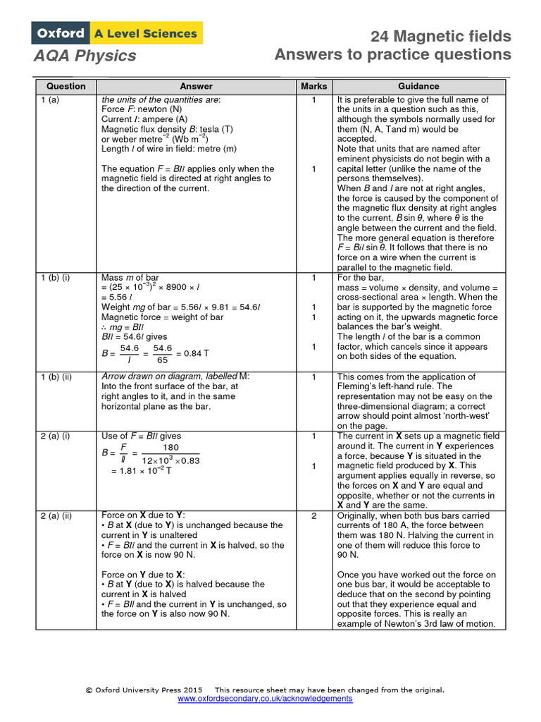AQA Physics Chapter 24 Answers | PDF | Force | Quark