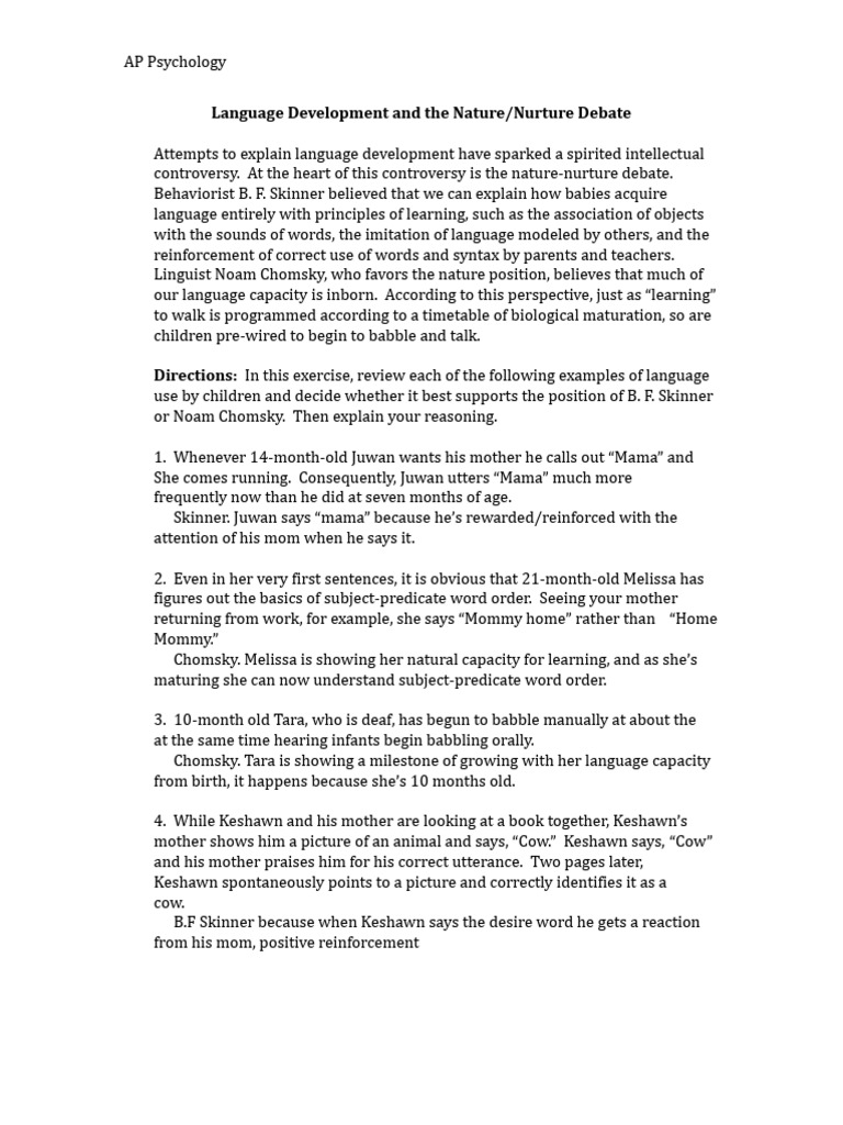 AP Psychology Language Development | PDF | Language Development ...