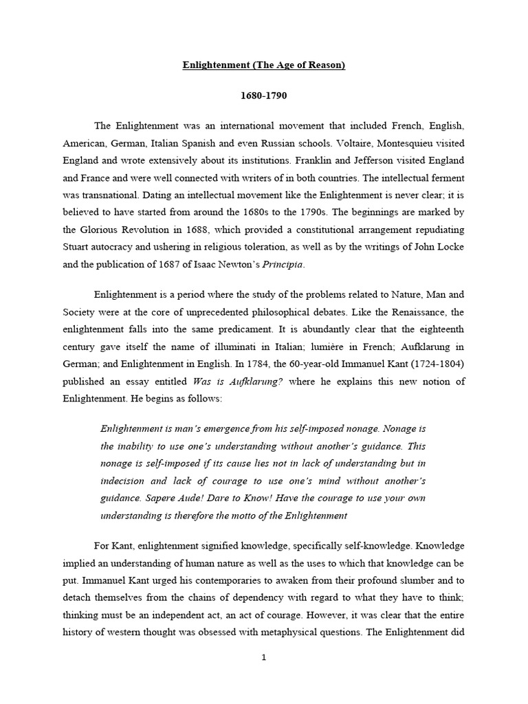 Enlightenment LECTURE | PDF | Age Of Enlightenment | John Locke