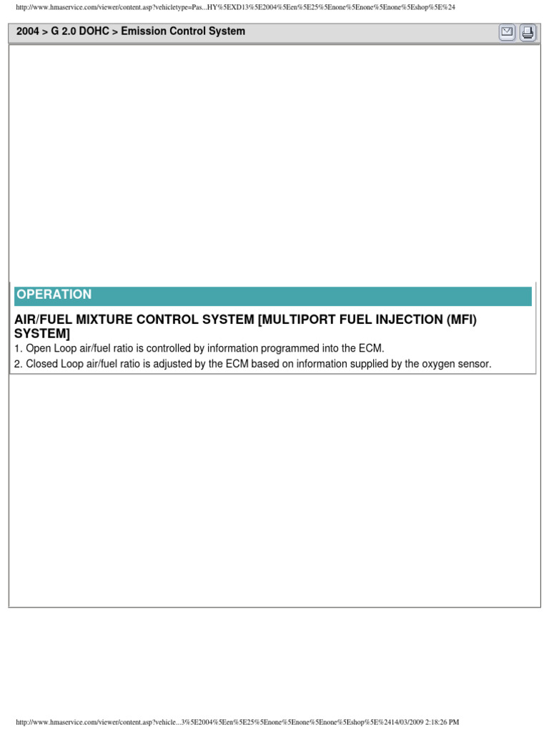 2004 G 2.0 DOHC Emission Control Guide | PDF