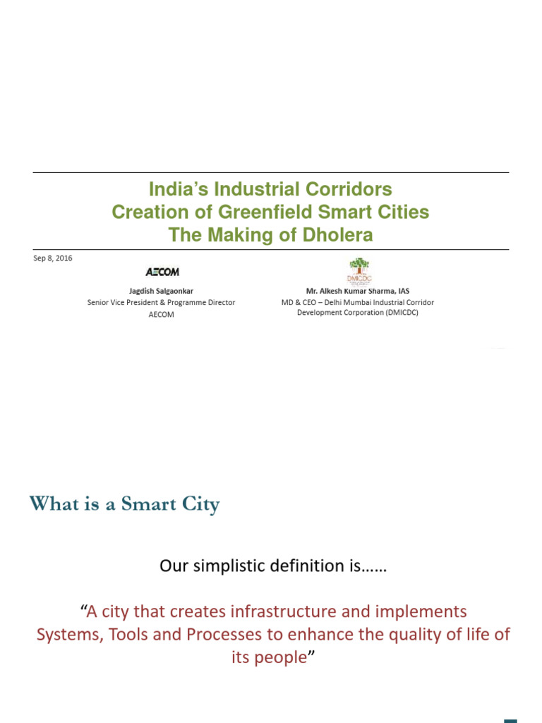 The Making of Dholera - India's Largest Greenfield Smart City | PDF ...