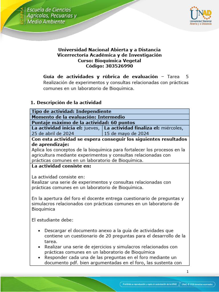 Guia de Actividades y Rúbrica de Evaluación - Tarea 5 - Experimentos y Consultas | PDF ...
