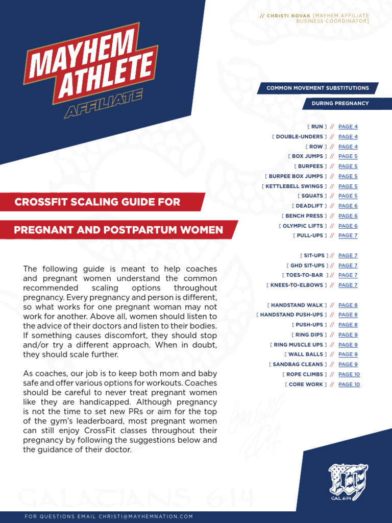 Mayhem Affiliate CrossFit Scaling Guide For Pregnant and Postpartum ...