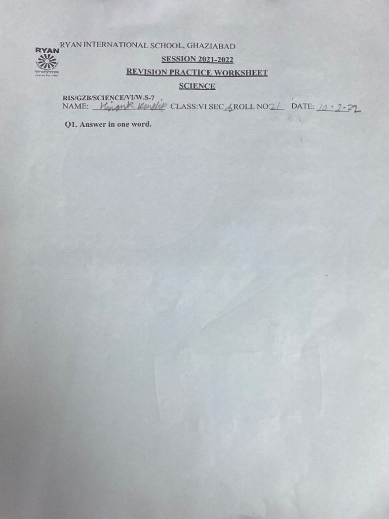 WS 7 (Himank Kaushik 6A) | PDF | Foreign Language Studies | Science & Mathematics