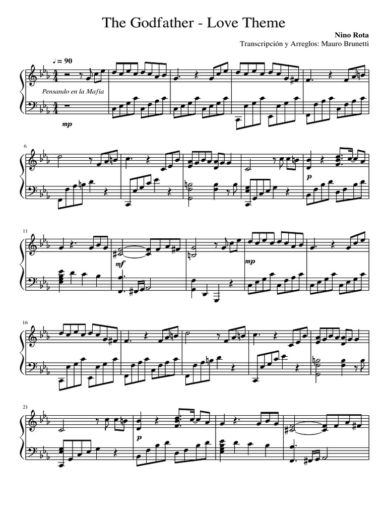 The Godfather Love Theme Piano Arrangement Pdf